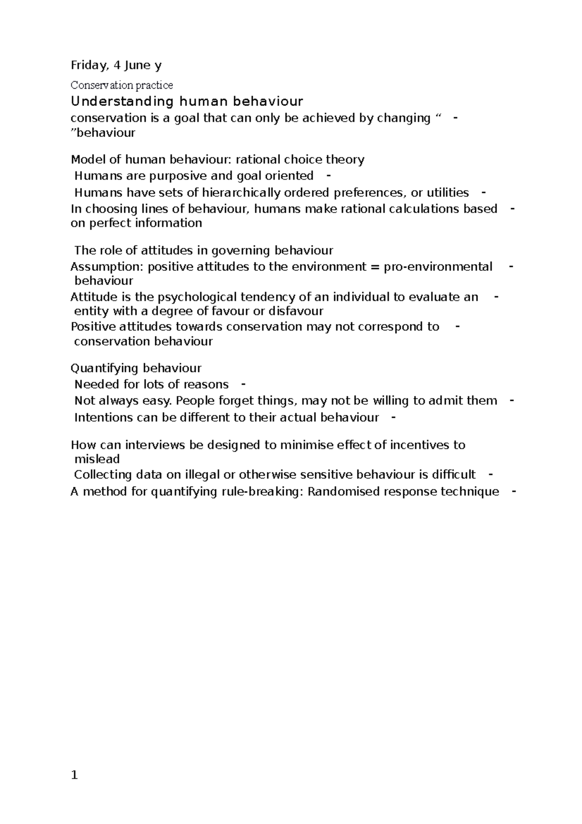 Lecture 7 - understanding human behaviour - Friday, 4 June y ...