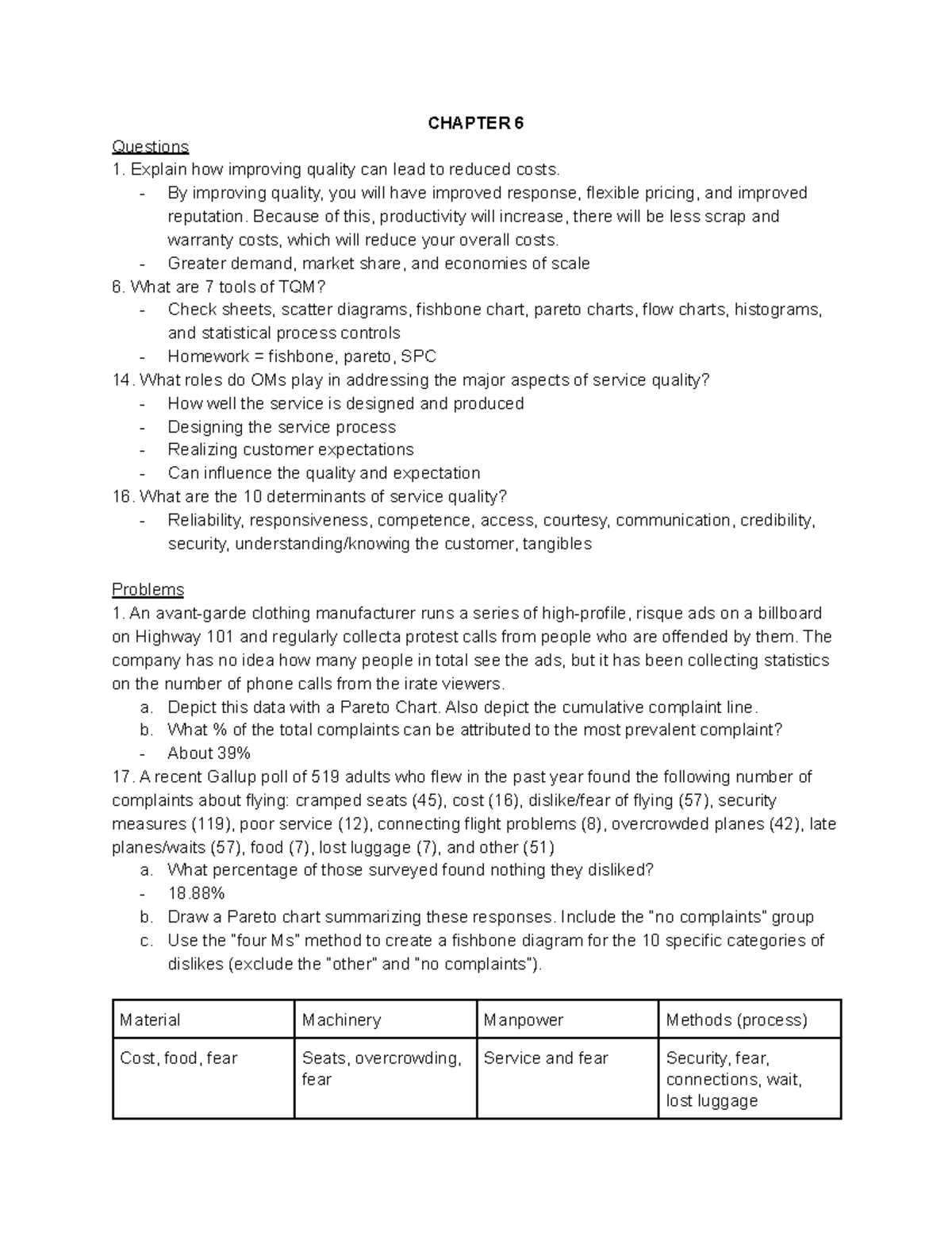 Chapter 6 Homework Questions, Problems, Practice Quiz, & Quiz - CHAPTER ...