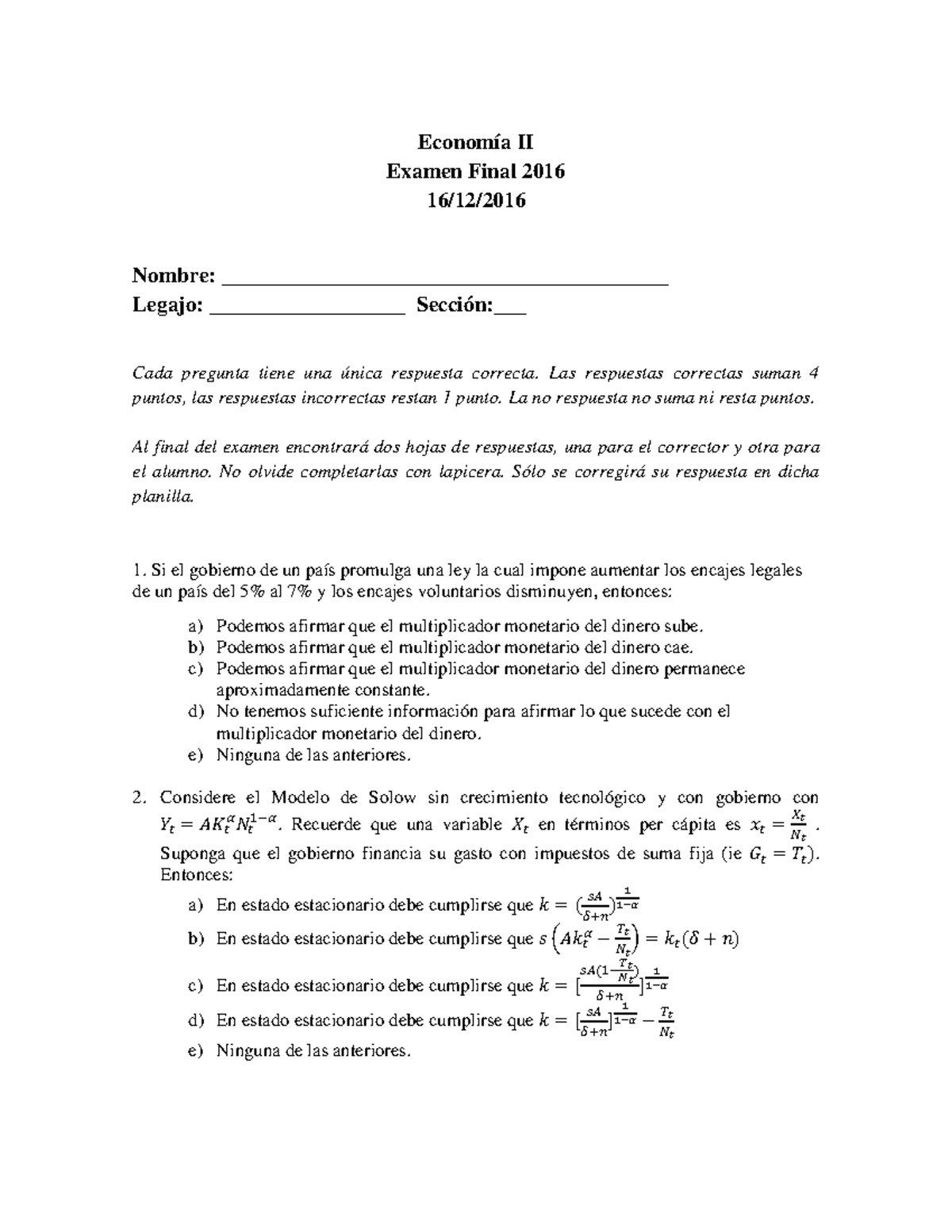 Final 12 Abril 2016, preguntas y respuestas - Warning: TT: undefined function: 32 Economía II ...
