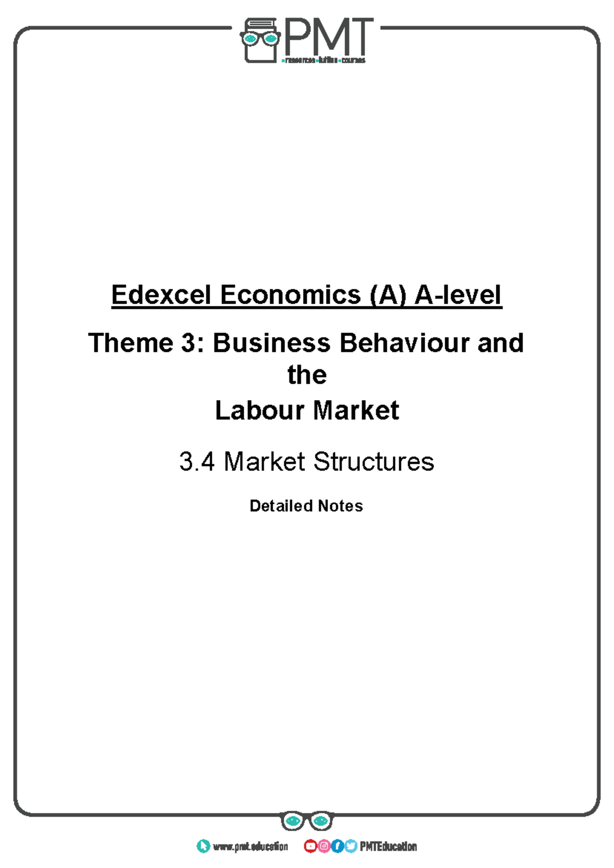 3.4. Market Structures - Edexcel Economics (A) A-level Theme 3 ...