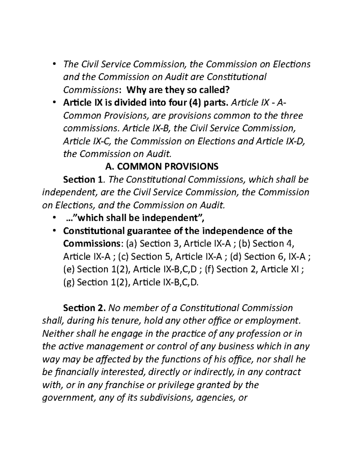 Outline XI - The Constitutional Commissions - The Civil Service ...