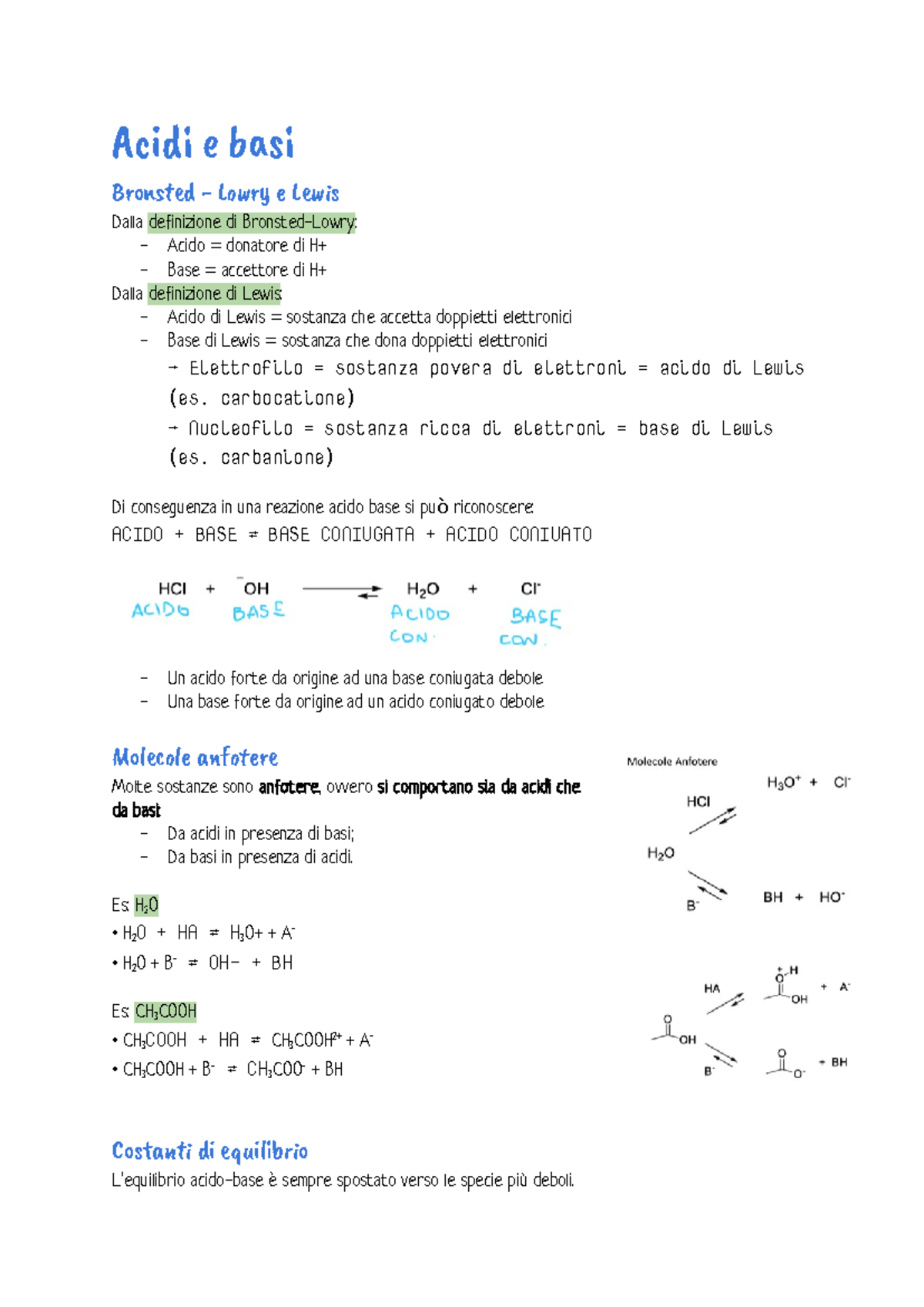 Acidi e basi organica - Acidi e basi Bronsted - Lowry e Lewis Dalla ...