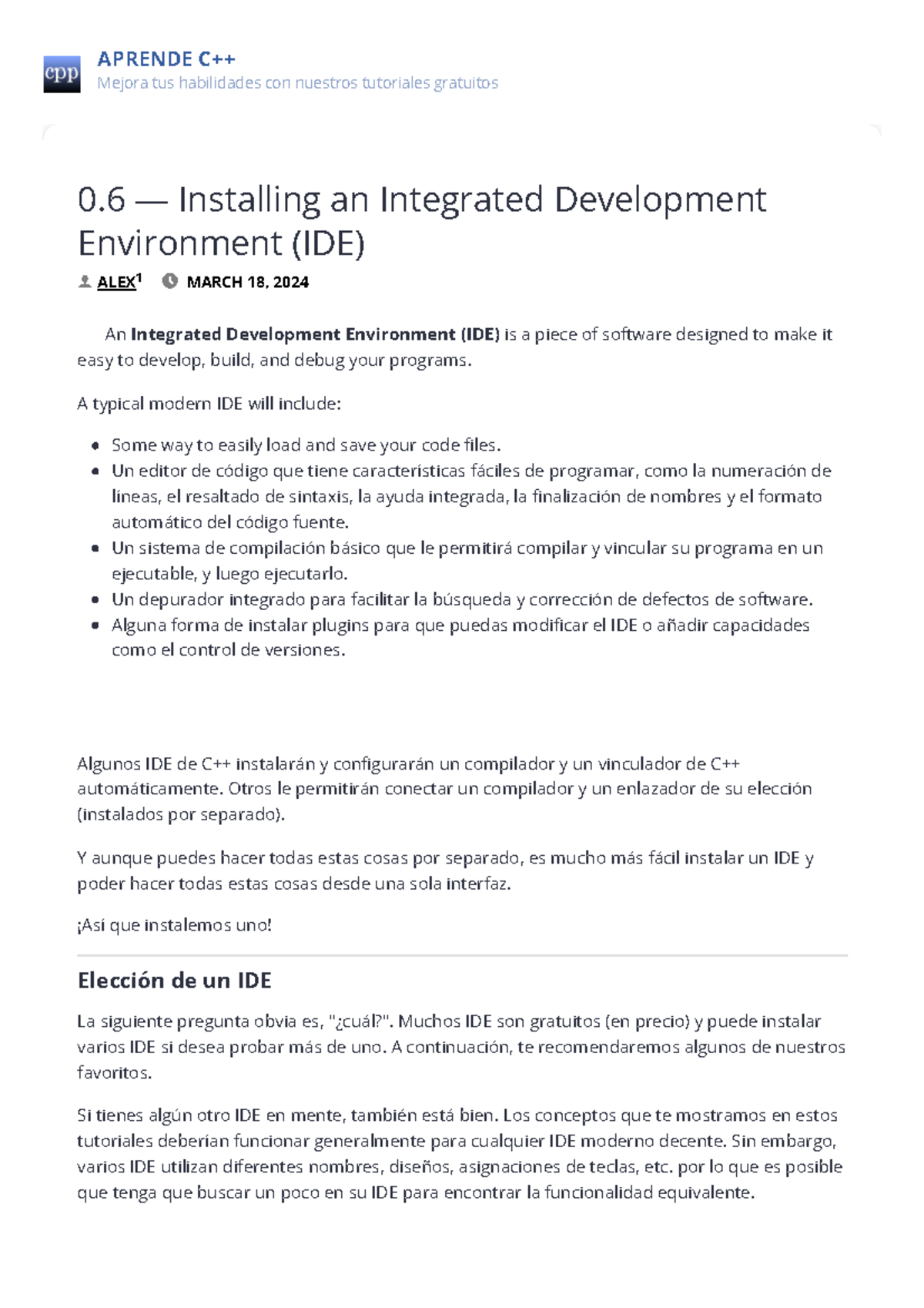 0.6 — Instalación de un entorno de desarrollo integrado (IDE ...