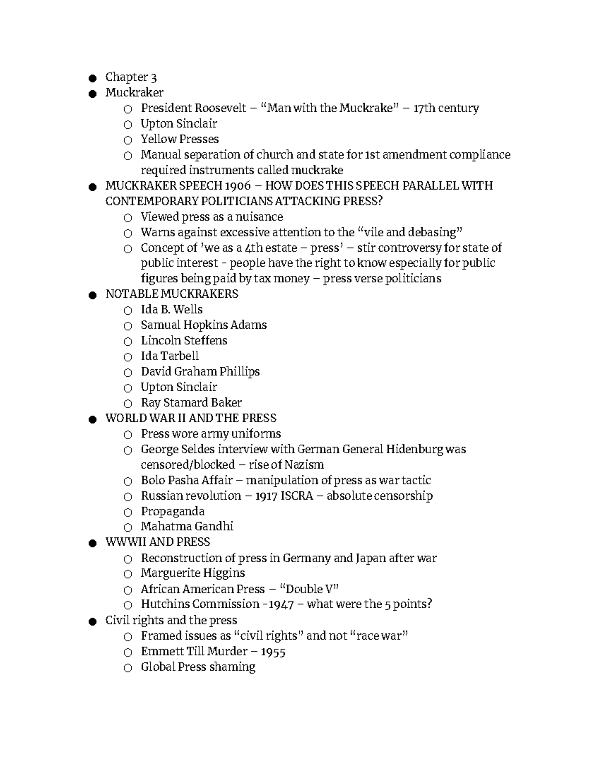 Week 4 - David D - Chapter 3 Muckraker President Roosevelt – “Man with ...