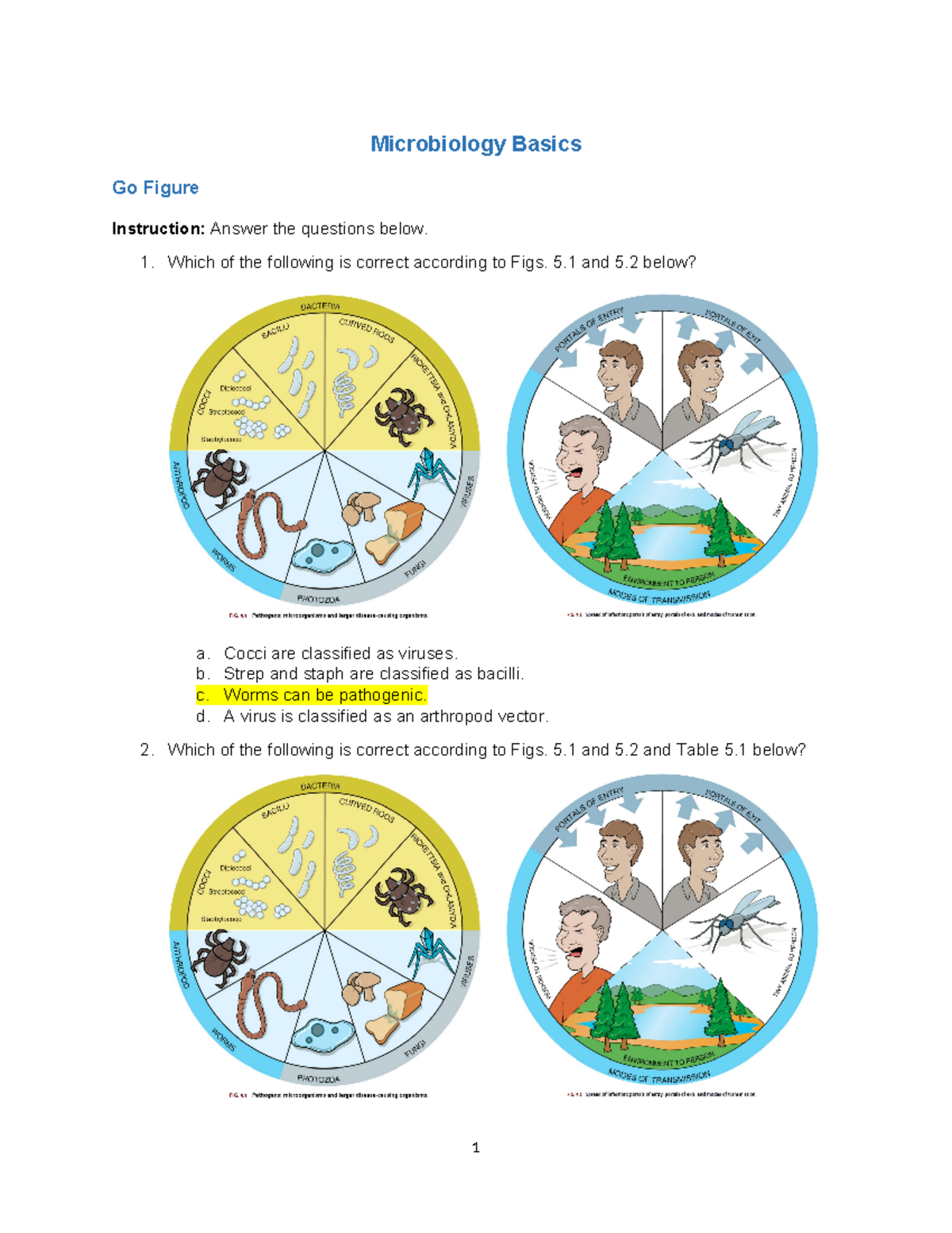 AHP106 Wk1 Assignment Worksheet (2) - Microbiology Basics Go Figure ...