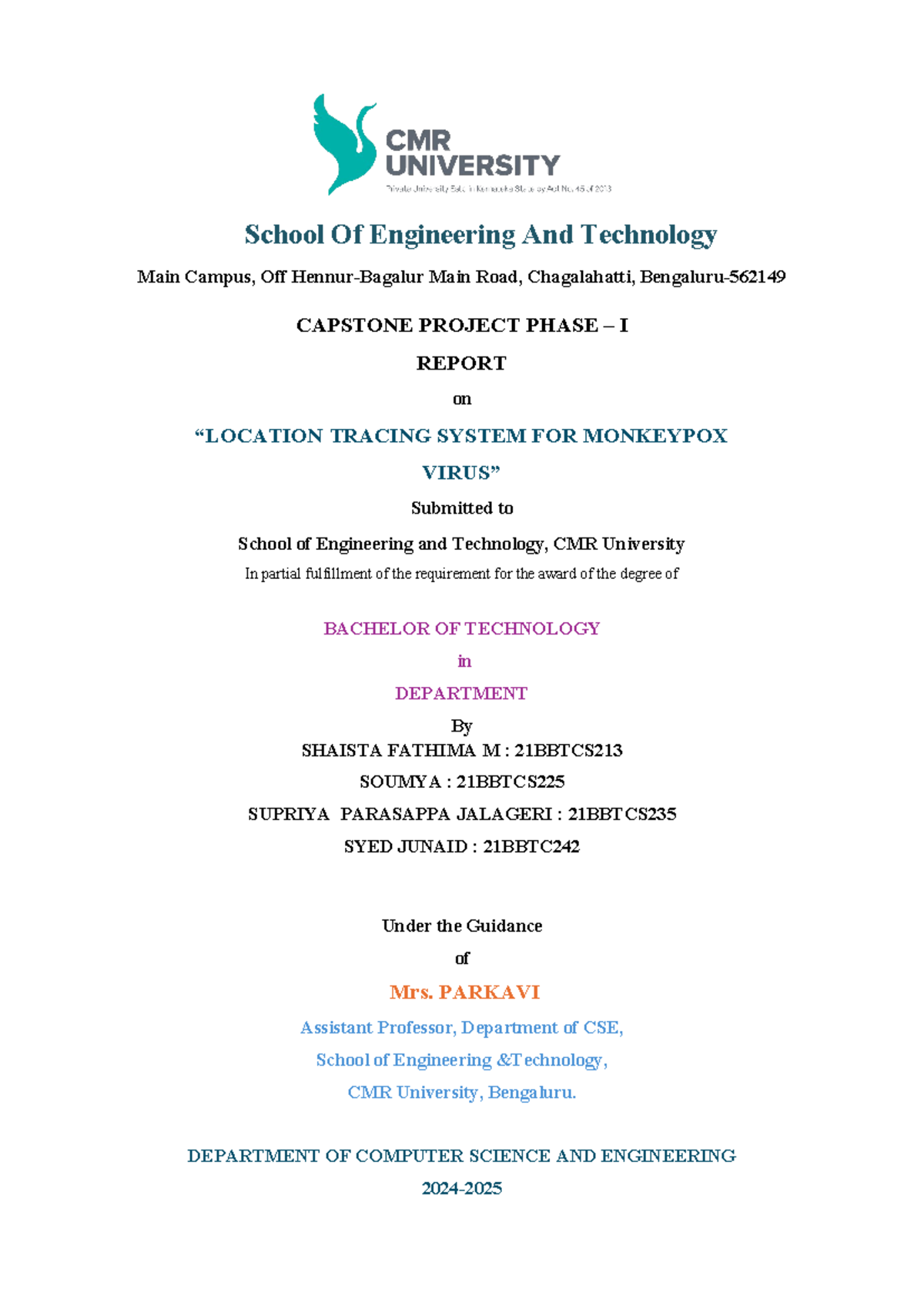 Capstone final report editing - School Of Engineering And Technology ...