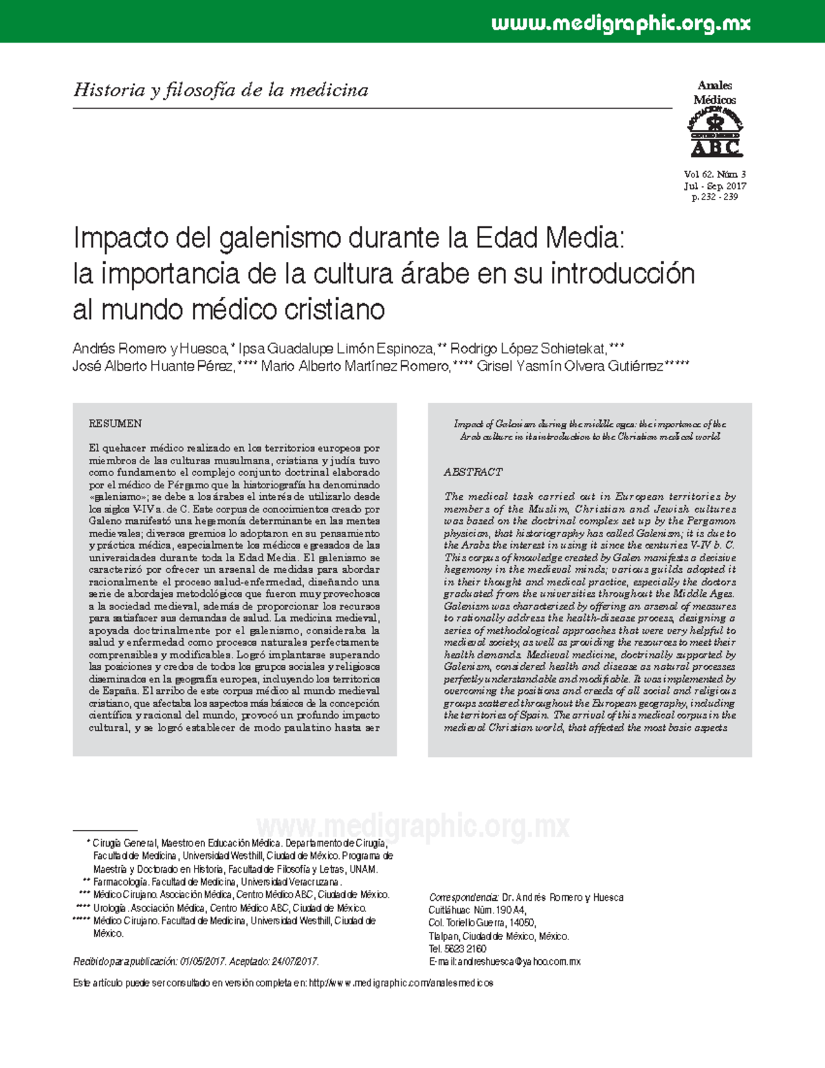 Impacto del galenismo durante la Edad Media - medigraphic Historia y fi ...