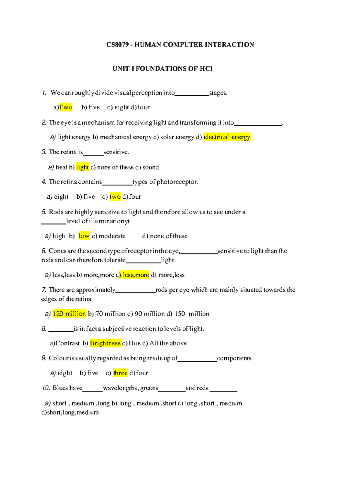 HCI MCQ Set 1 - CS8079 - HUMAN COMPUTER INTERACTION UNIT I FOUNDATIONS ...