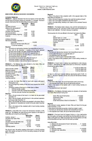 COST C1 - exercise notes - Bs accountancy - Studocu