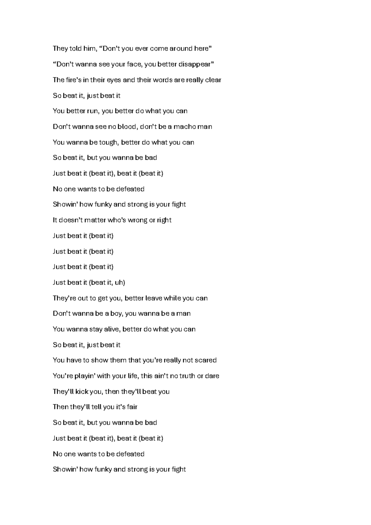 Beat it - Canción Michael Jackson, Idioms, slangs and Phrasal verbs ...