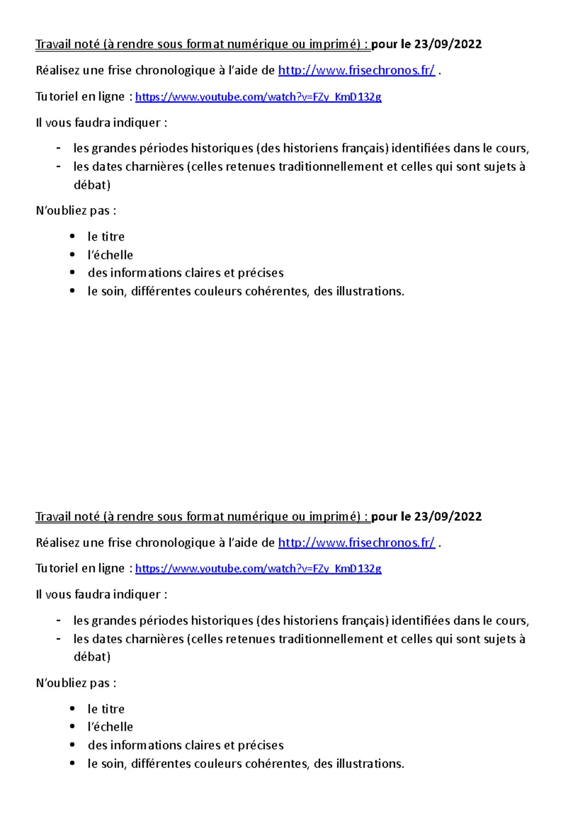 Travail noté - consigne - Travail noté (à rendre sous format numérique ...