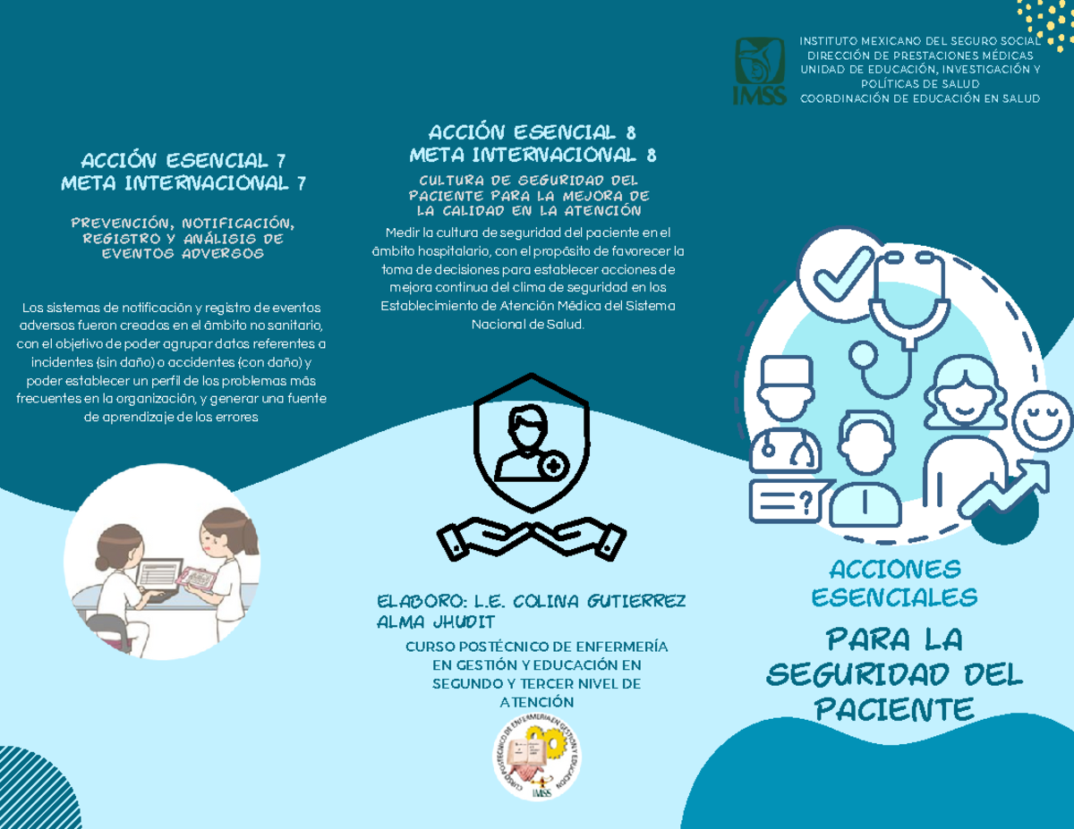 ACCIONES ESCENCIALES PARA LA SEGURIDAD DEL PACIENTE - PARA LA SEGURIDAD ... ACCIONES ESCENCIALES PARA LA SEGURIDAD DEL PACIENTE - PARA LA SEGURIDAD ...