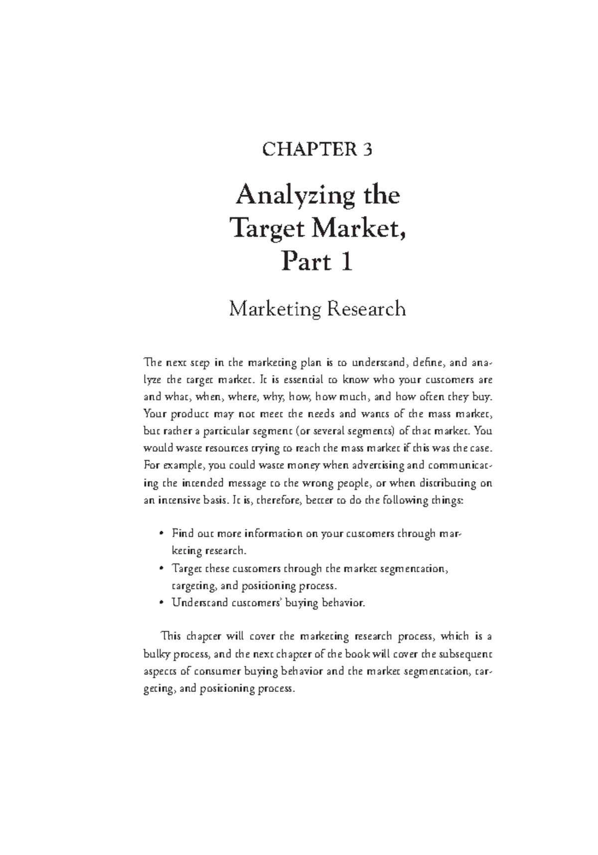 Week 1. Marketing Research - CHAPTER 3 Analyzing the Target Market ...