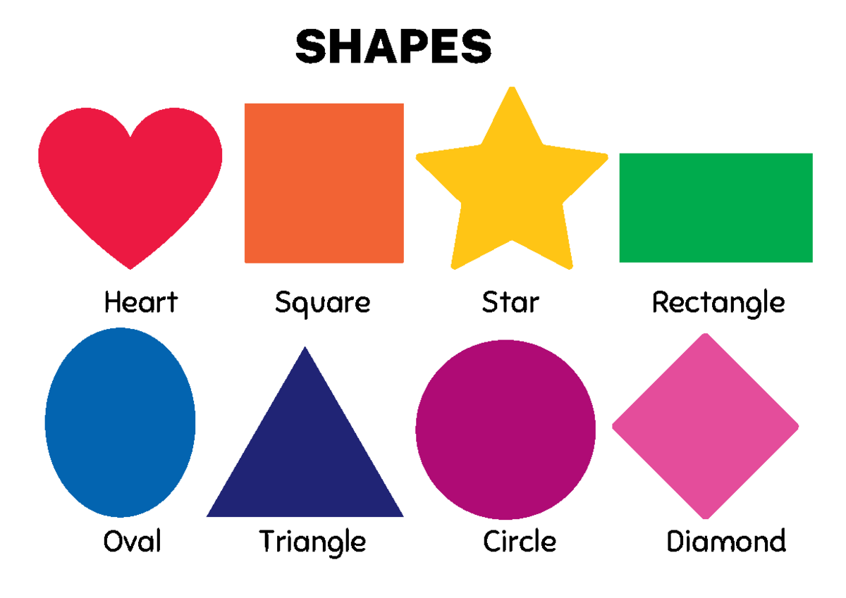 A4 charts - Heart Square Star Rectangle Oval Triangle Circle Diamond ...