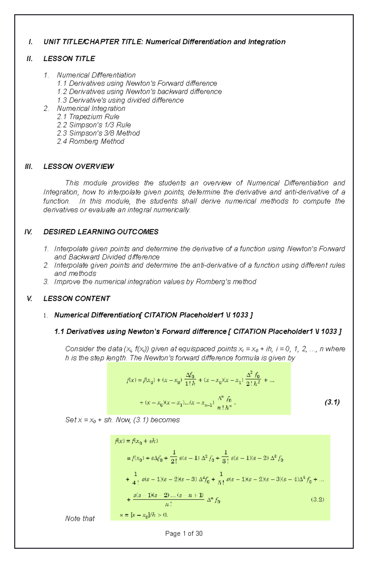 Numerical Methods 5 - These documents was uploaded for reference use ...