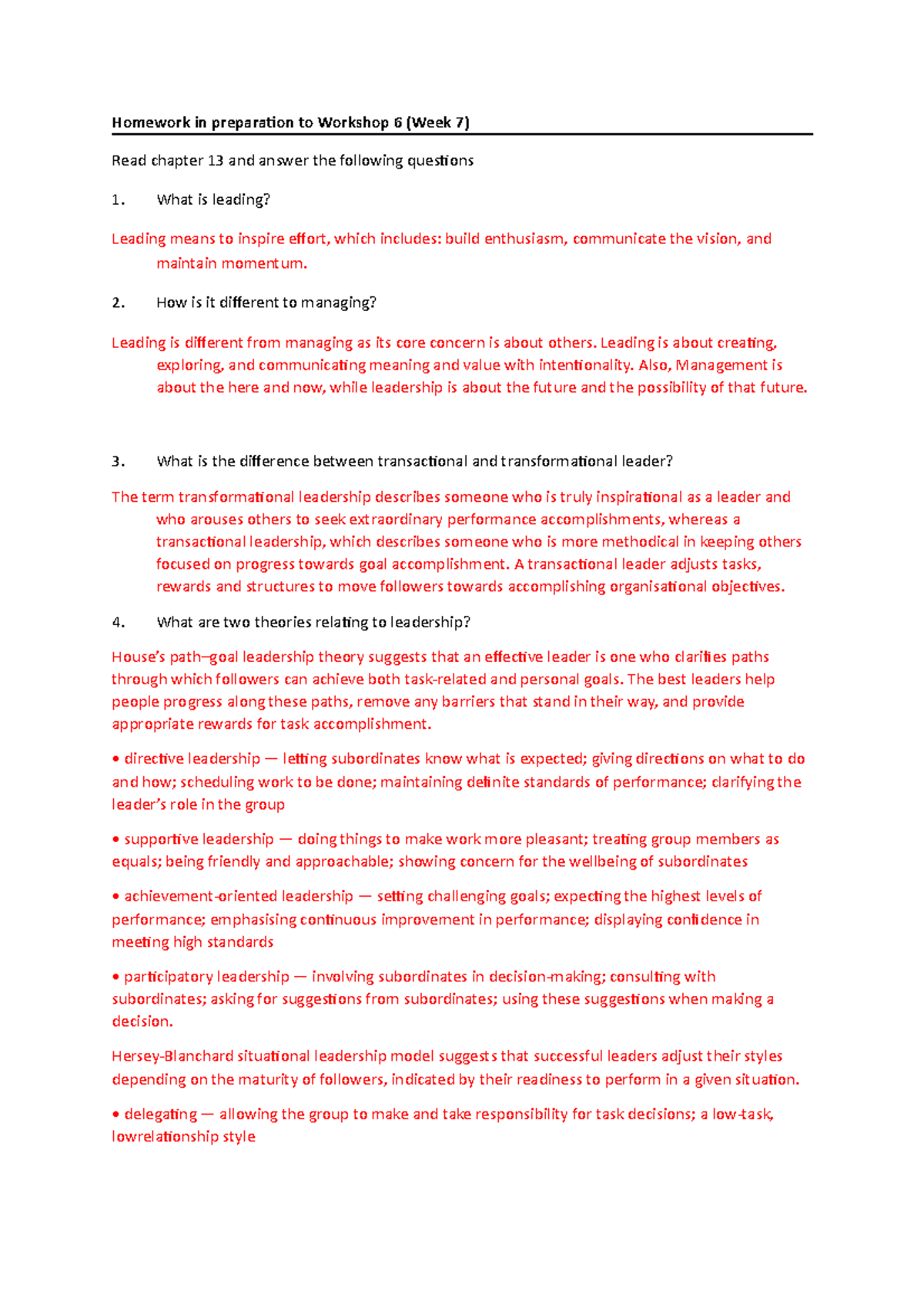Workshop 6 Week 7 homework - Homework in preparation to Workshop 6 ...