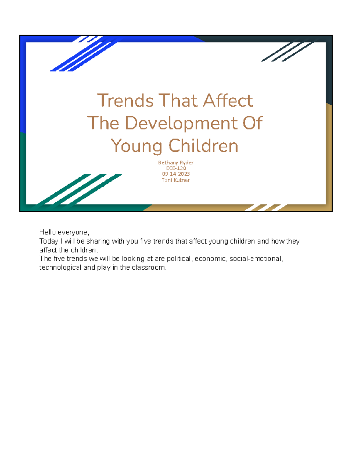Trends That Affect The Development Of Young Children - Trends That ...