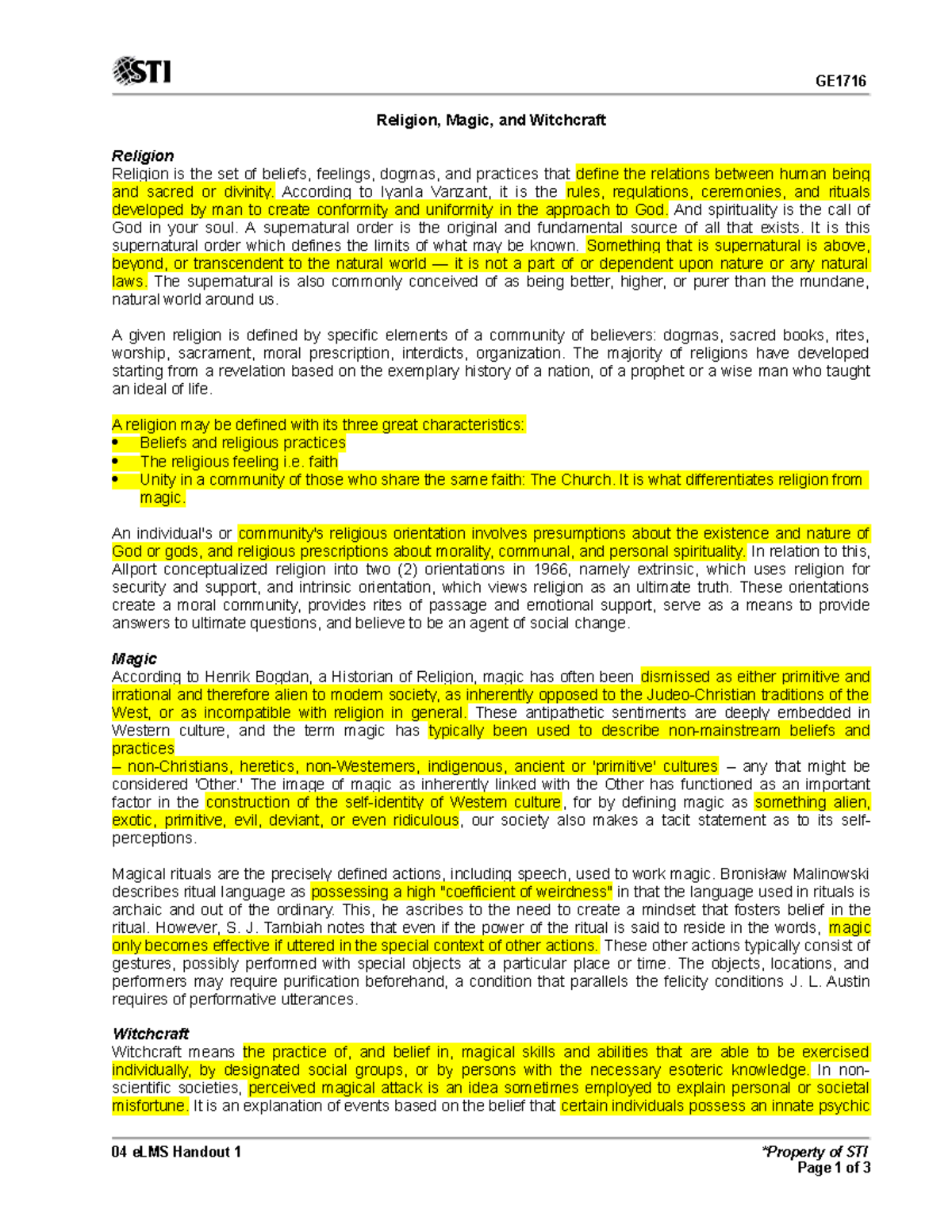 04 e LMS Handout 1 - elms - GE 04 eLMS Handout 1 *Property of STI Page ...