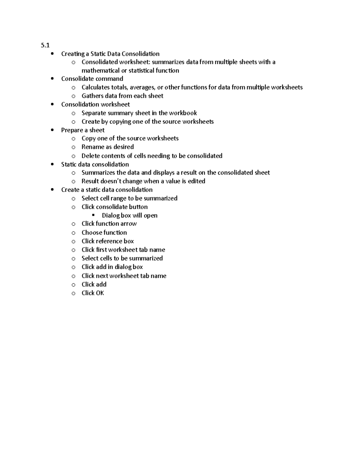 Stu Docu MGSC 5.1 notes - 5. Creating a Static Data Consolidation o ...