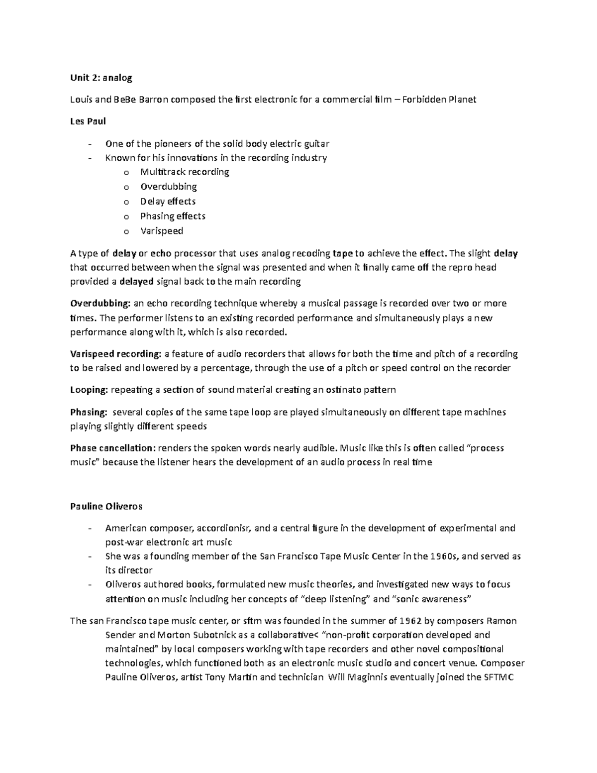 Unit 2 - Lecture notes 2 - Unit 2: analog Louis and BeBe Barron ...