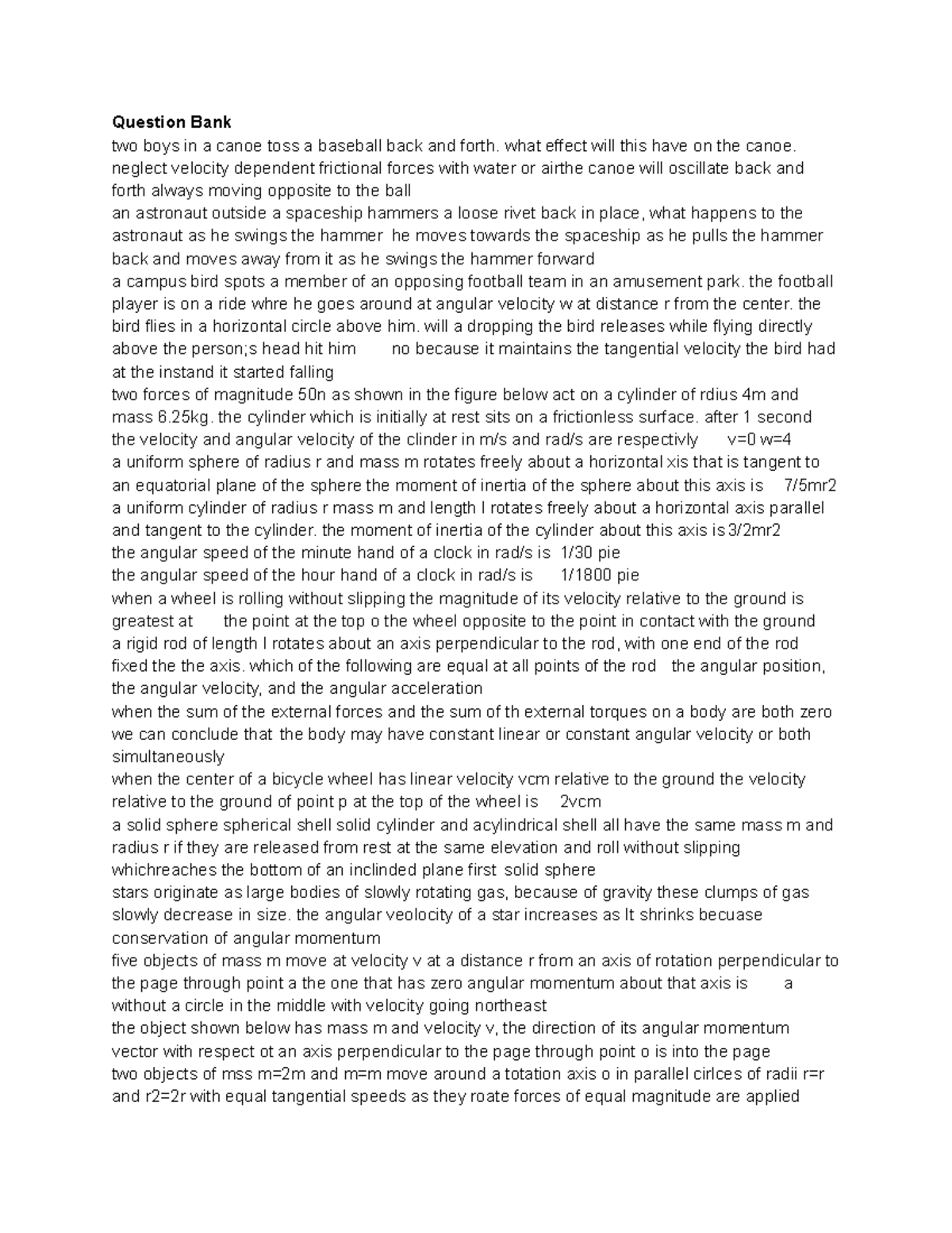 Question Bank - Question Bank two boys in a canoe toss a baseball back ...