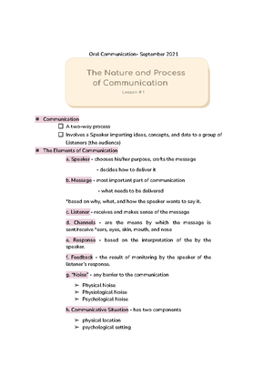 Oral in Communication in Context - Oral Communication in Context ...