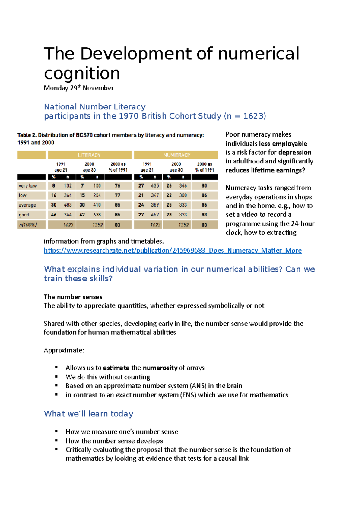 The Development of numerical cognition - The Development of numerical ...
