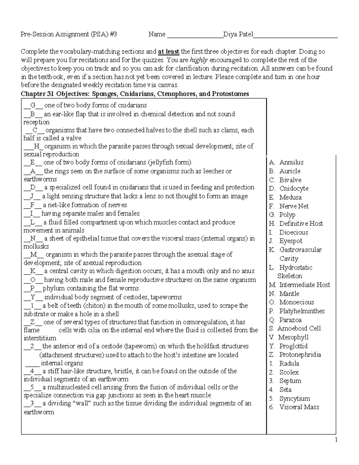 Psa 3 - recitation - Pre-Session Assignment (PSA) #3 Name Diya Patel ...