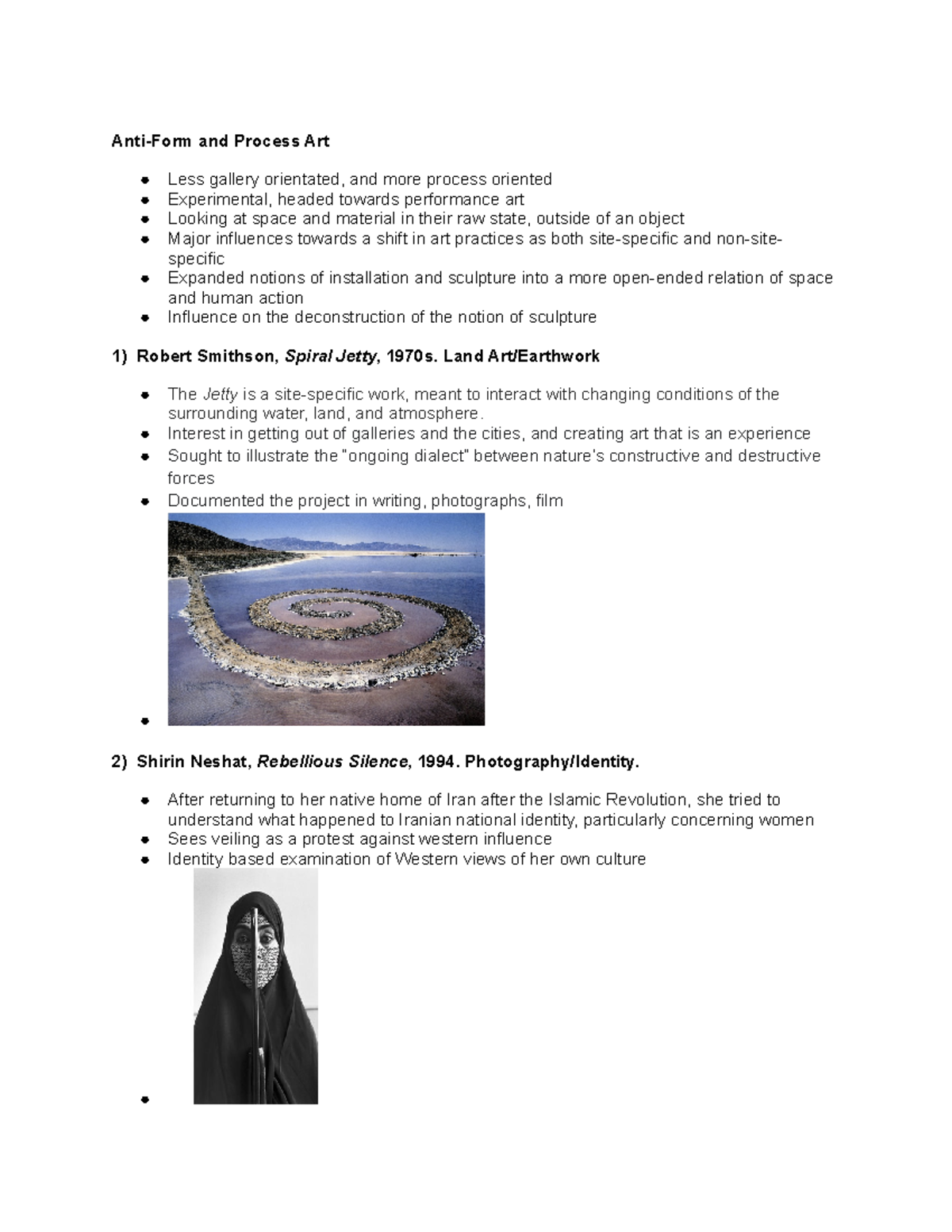 Visual Theory Final Exam Study Guide - Anti-Form and Process Art Less ...