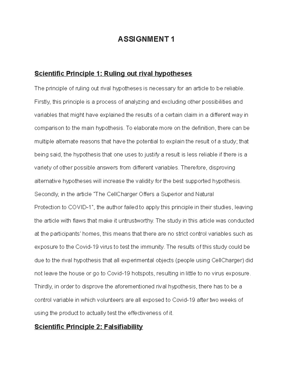 Assignment 1 - Psedoscience Research Methods PSY102 - ASSIGNMENT 1 ...