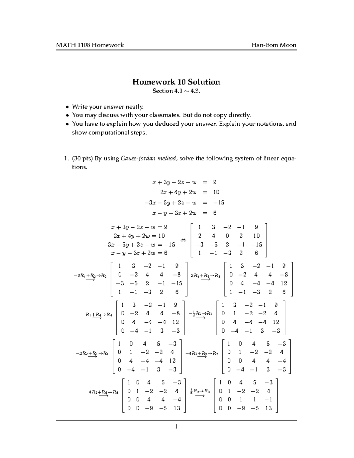Homework 10 sol - MATH 1108 Homework Han-Bom Moon Homework 10 Solution ...