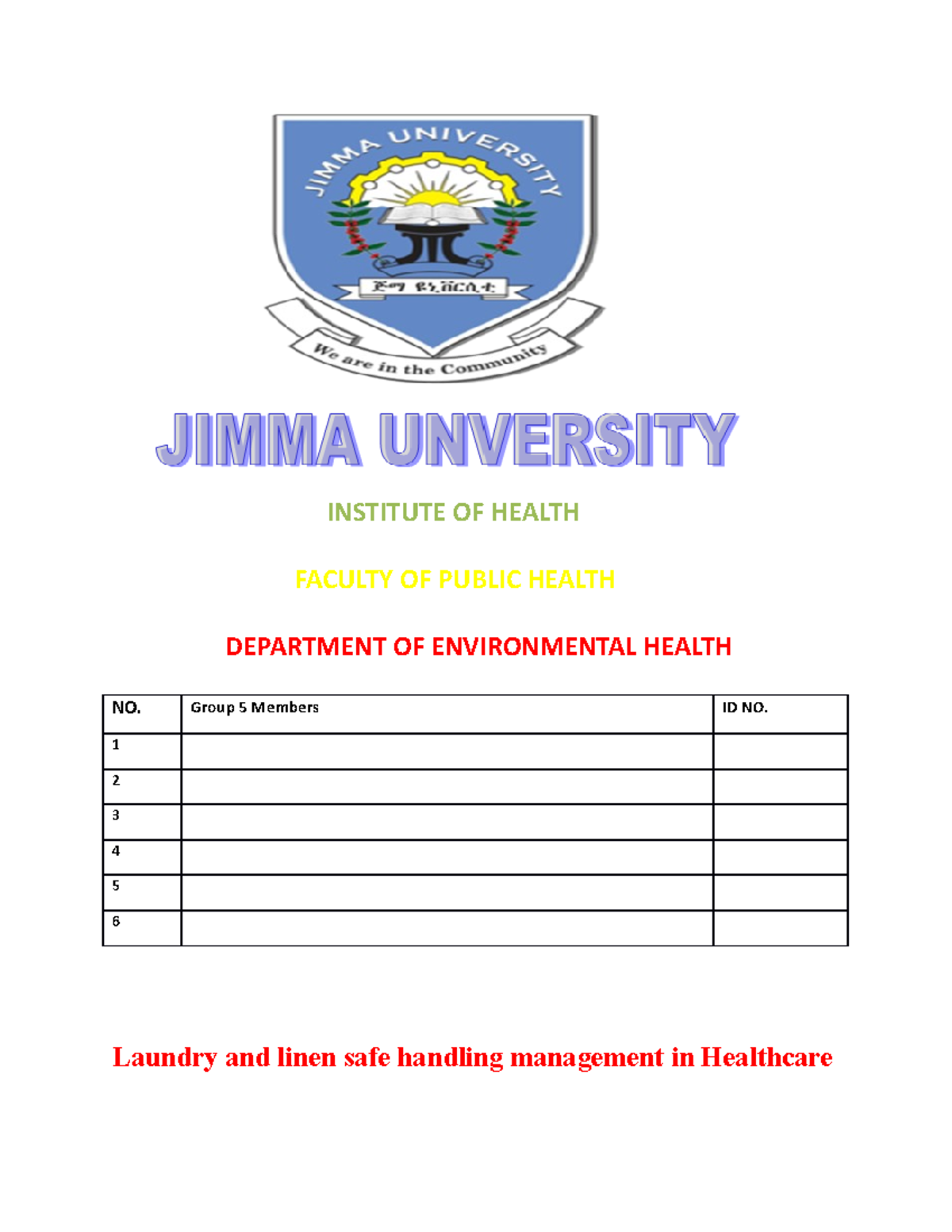 IPC group assegnment - fluid and electrolyte imbalance - INSTITUTE OF ...