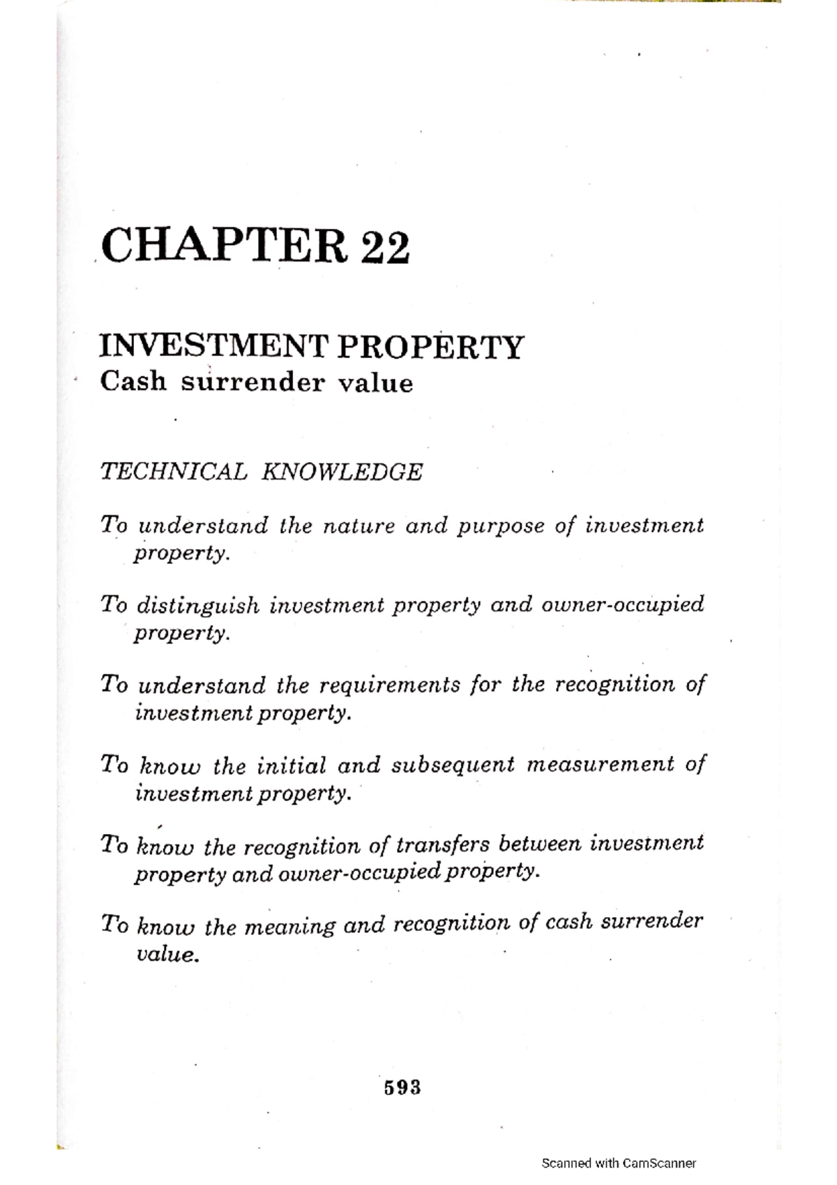 Investment Property - Notes - BS in Accountancy - Studocu