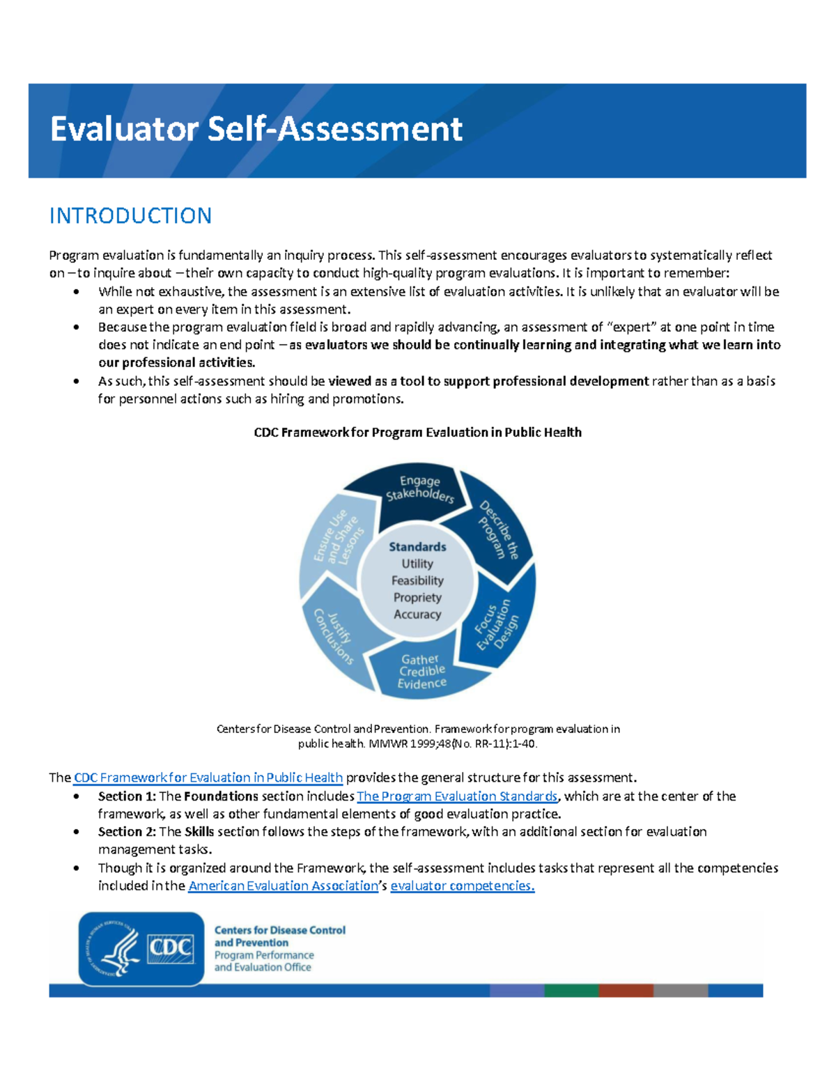 Evaluatorselfassessment - INTRODUCTION Program evaluation is fundamentally an inquiry process ...