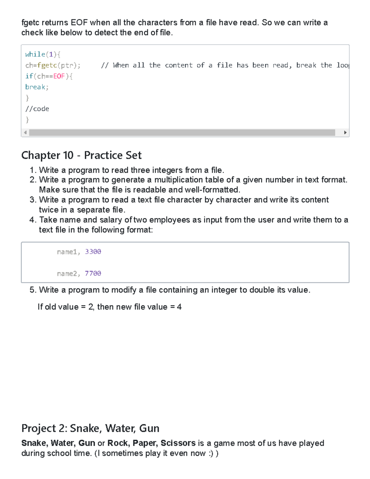 C Language Tutorial For Beginners Chapter 6 Fgetc Returns Eof When All The Characters From A