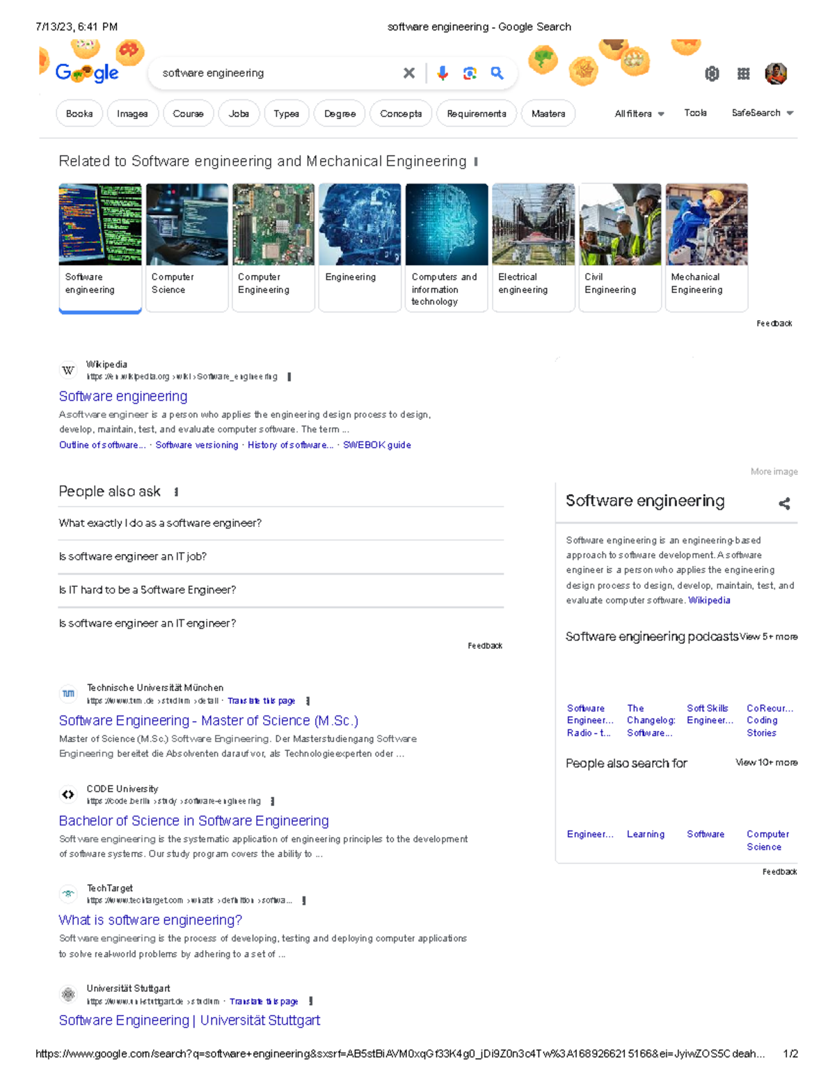 Software engineering - .. 1/ Books Images Course Jobs Types Degree ...