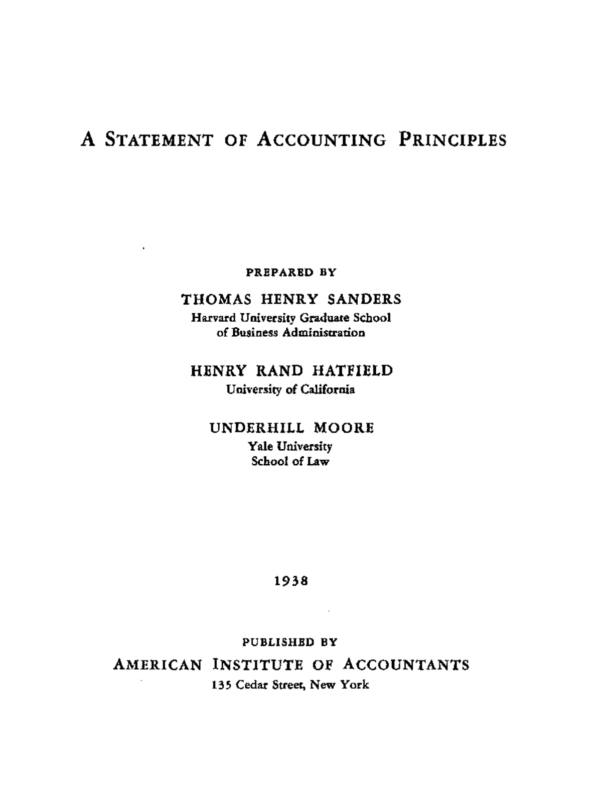 Statement of accountancy - A STATEMENT OF ACCOUNTING PRINCIPLES ...
