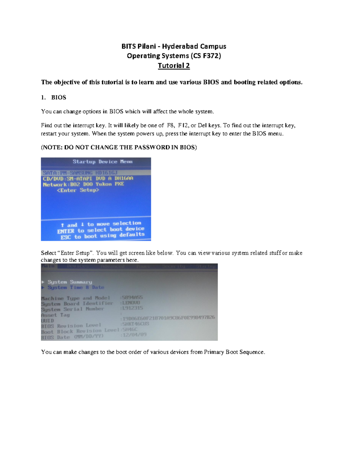 OS tute-2 - Lab codes and practice questions - BITS Pilani - Hyderabad ...
