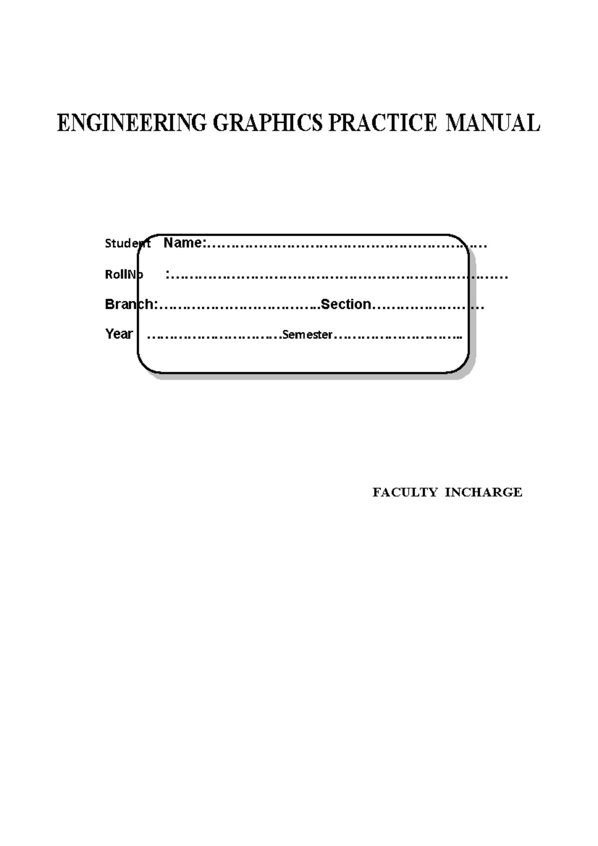 Engineering Graphics Manual final-converted SRAV - Student - Studocu