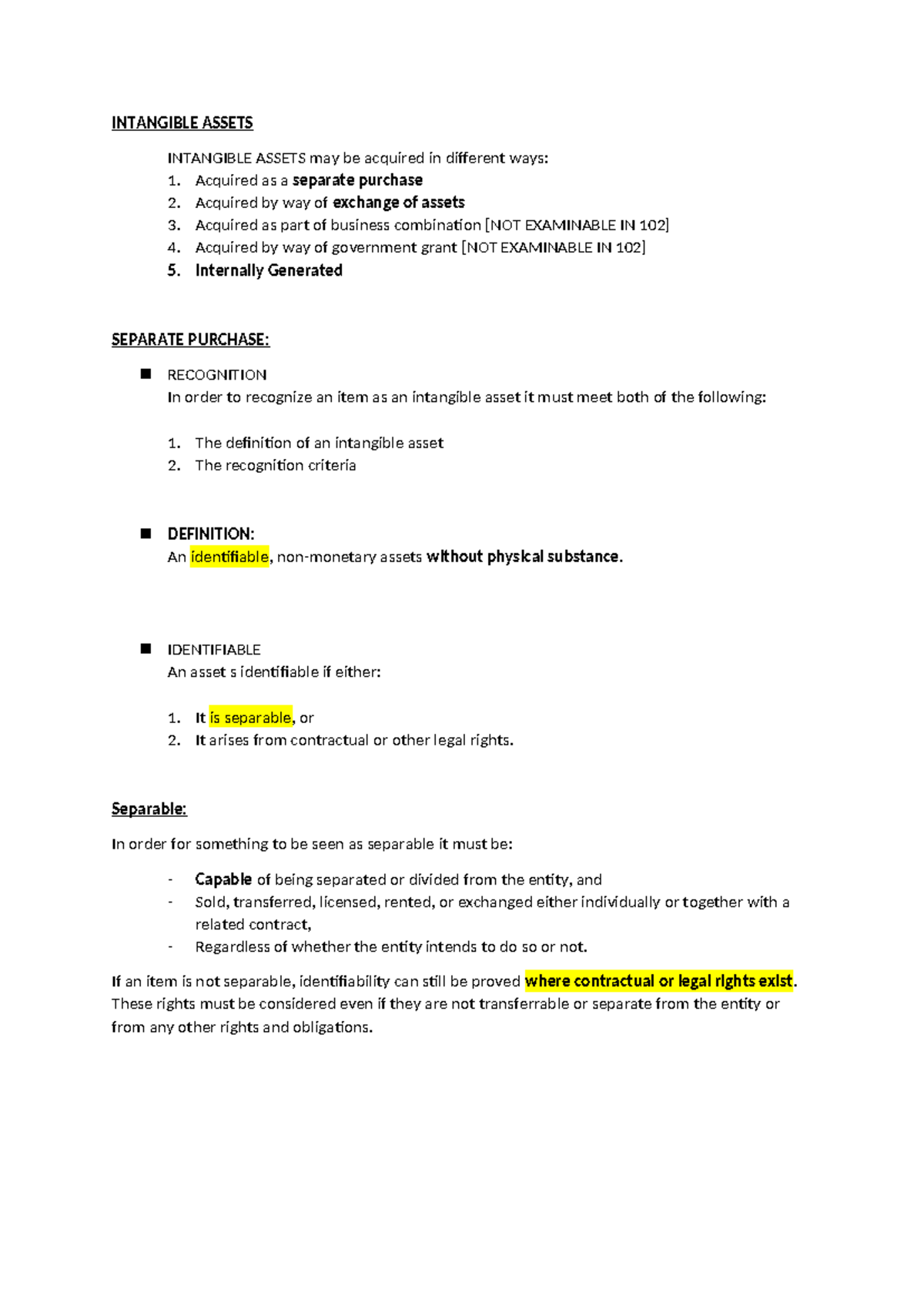 Intangible Assets - notes to learn from - INTANGIBLE ASSETS INTANGIBLE ...