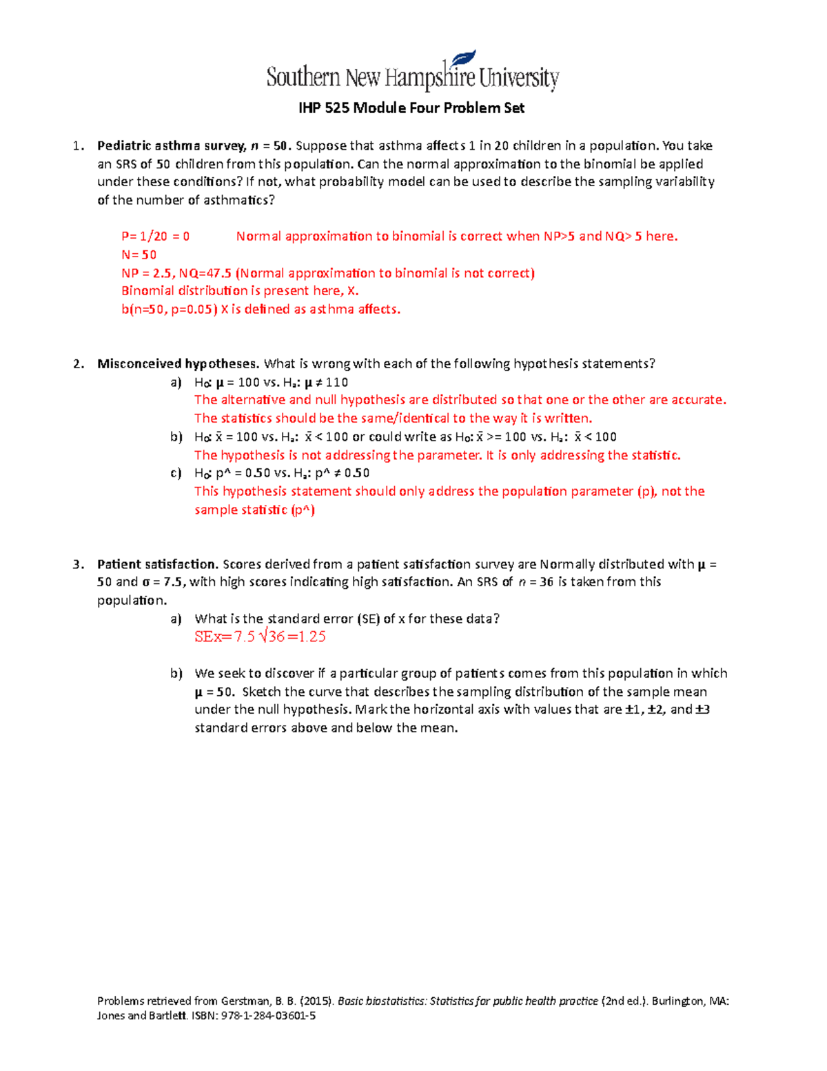 IHP 525 Module Four Problem Set - Suppose that asthma affects 1 in 20 ...