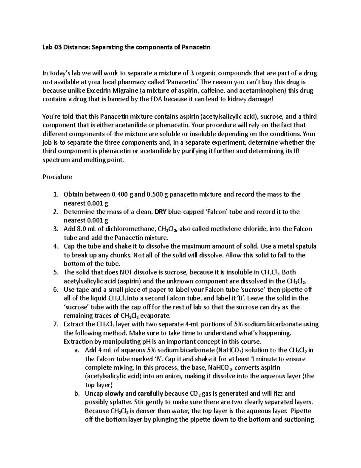 Lab03 9 - Lab3 for CHEM301 - Lab 03 Distance: Separating the components ...