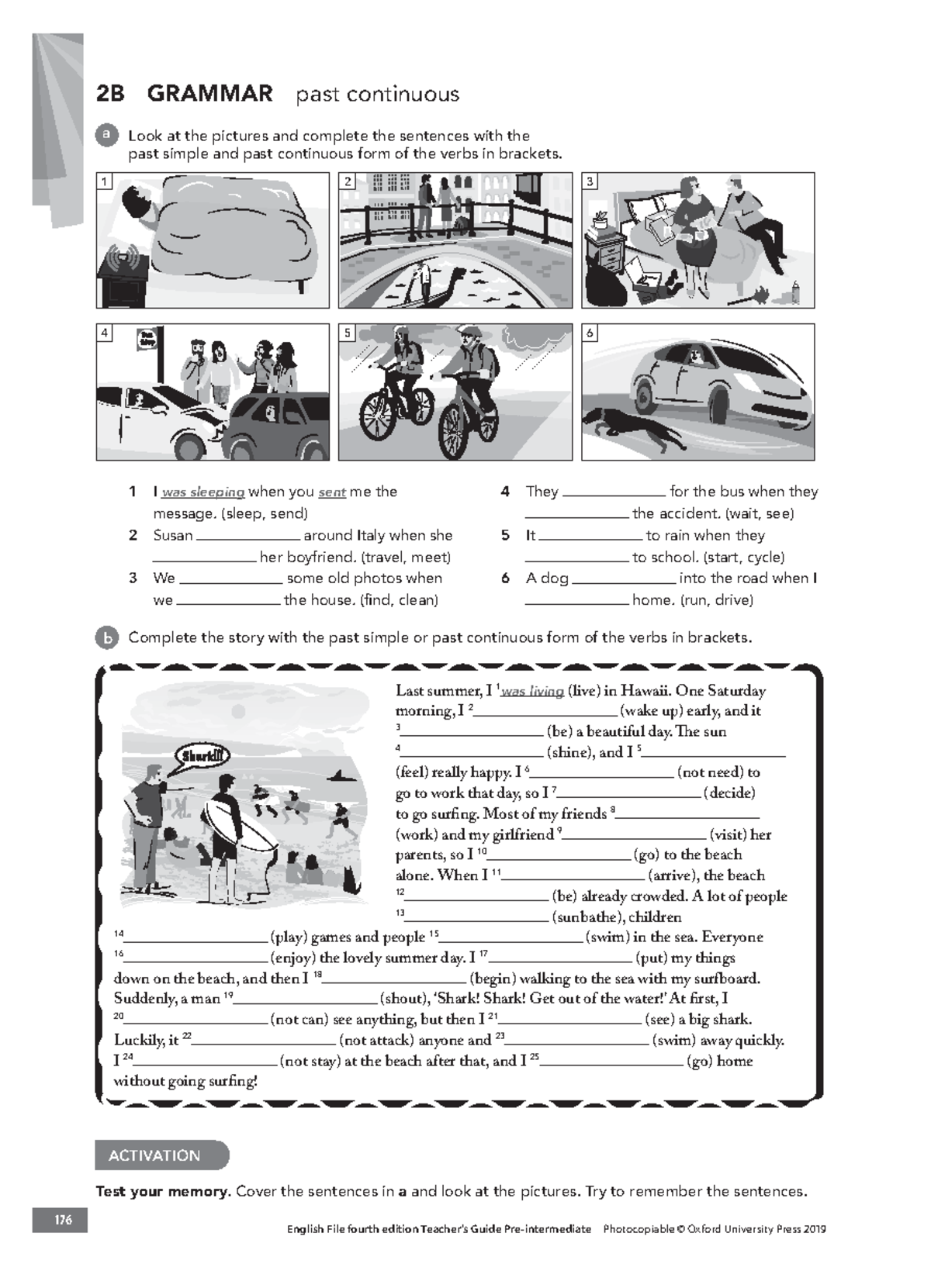 2B Grammar Past Continuous - 176176 English F ile f ourth edition T ...