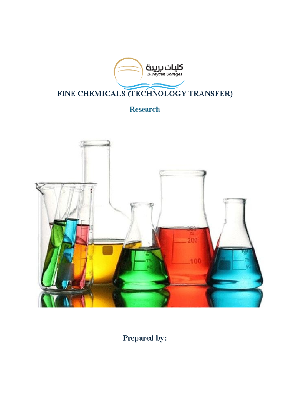 Fine chemicals research - FINE CHEMICALS (TECHNOLOGY TRANSFER) Research ...