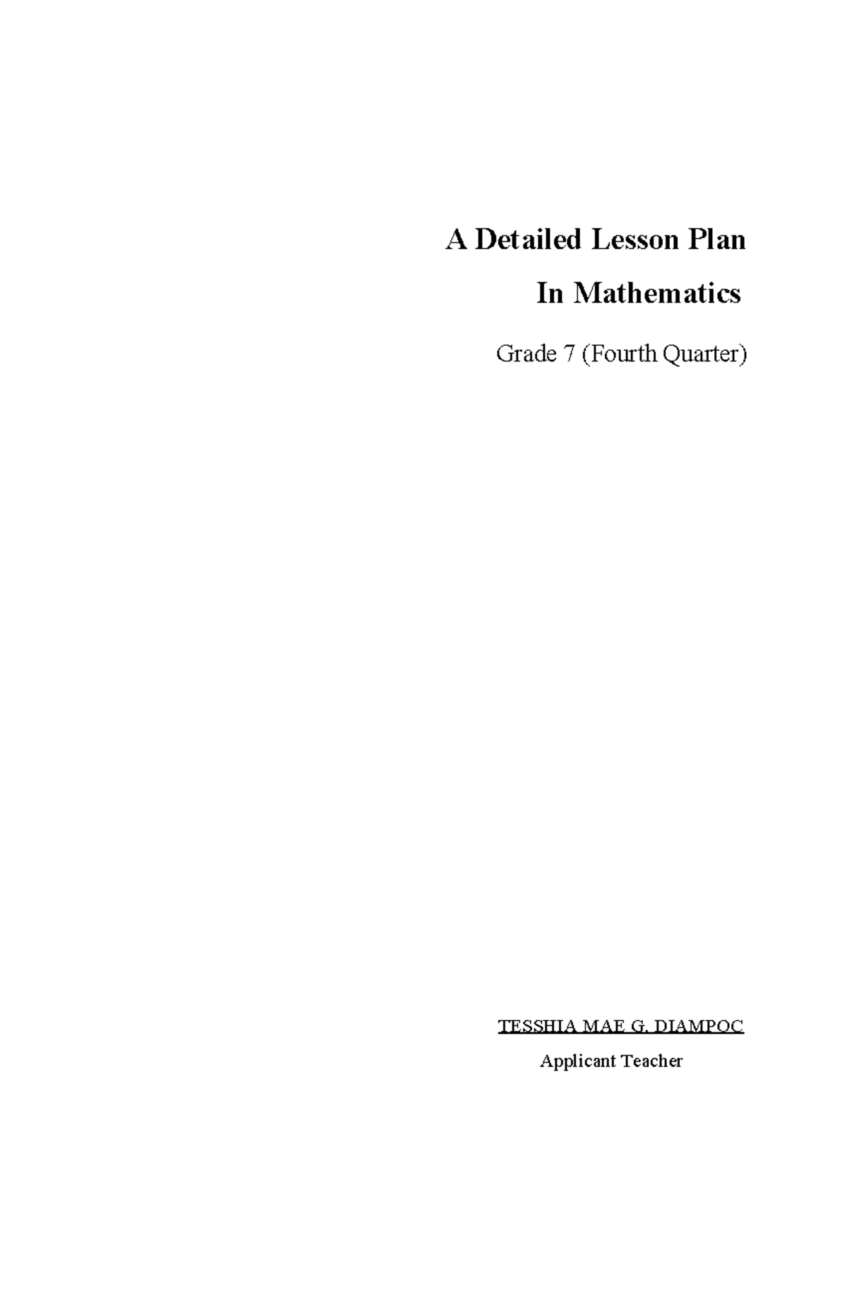 Final-demo - A Detailed Lesson Plan In Mathematics Grade 7 (Fourth ...