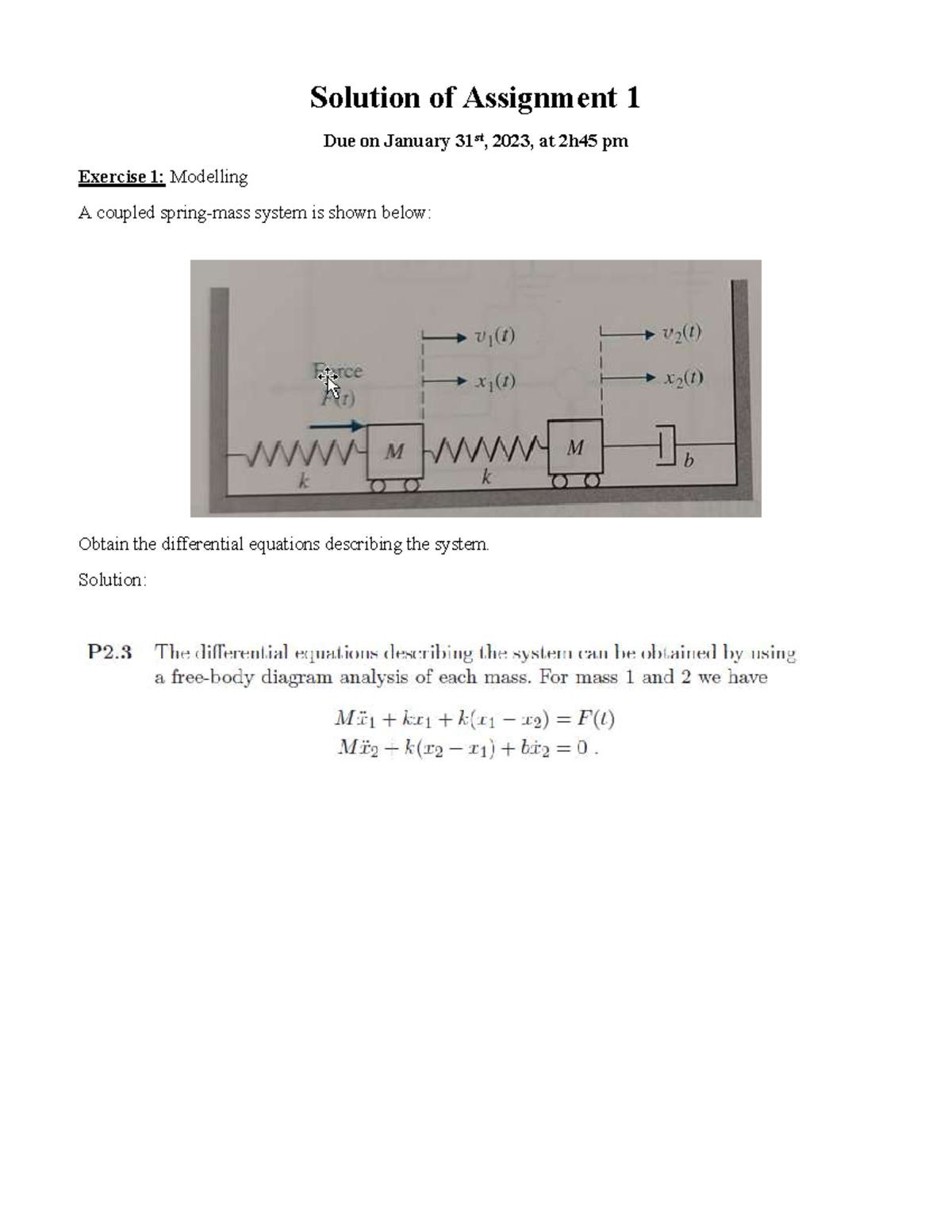 Solution-Assignment 1 - Solution of Assignment 1 Due on January 31st ...