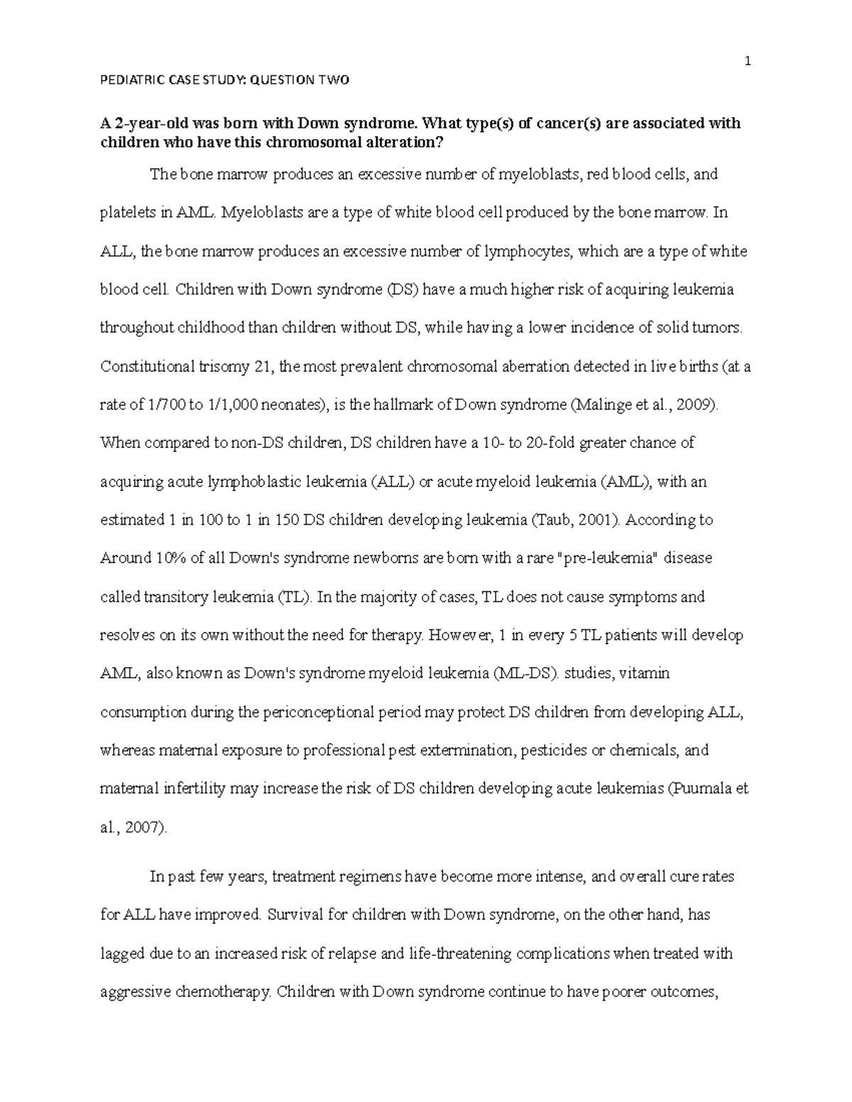 Nurs 611 Pediatric Case Study A 2 year old Was Born With Down nurs-611-pediatric-case-study-a-2-year-old-was-born-with-down