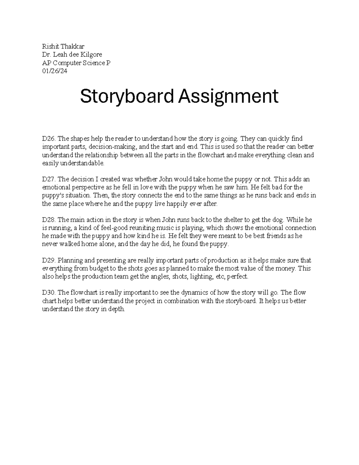 Annotated-SF Storyboard Q - Rishit Thakkar Dr. Leah dee Kilgore AP ...