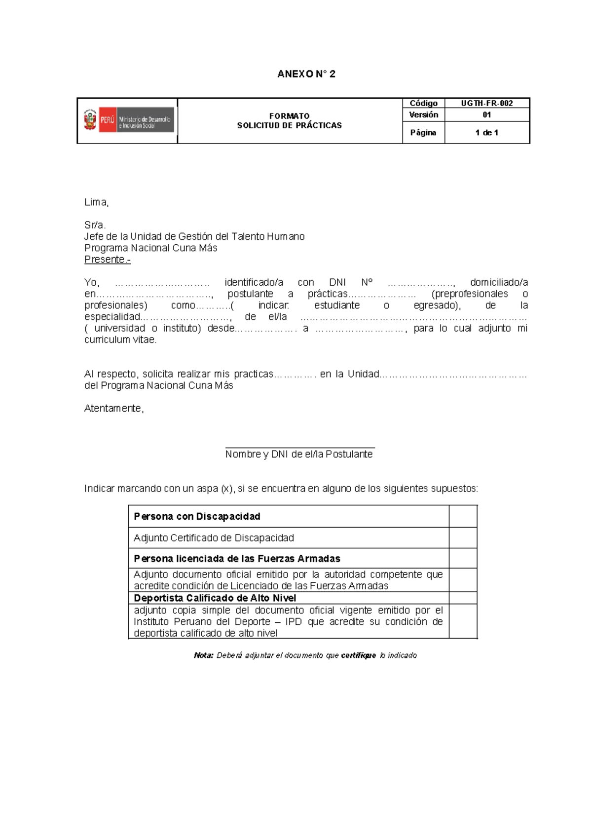 Anexos-02-03-04 - COMENTARIO - FORMATO SOLICITUD DE PRÁCTICAS Código ...