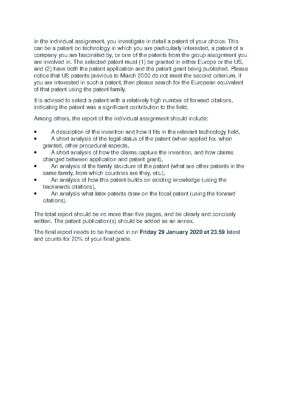 Assignment - Uitleg individuele opdracht - In the individual assignment ...